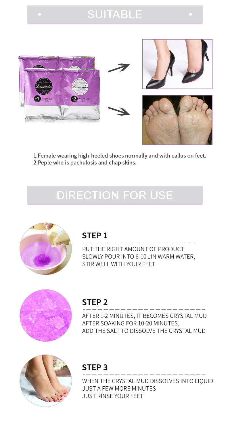 Custom Relax Relieve Skin Stress Soothe Lavender Jelly Foot Spa ...